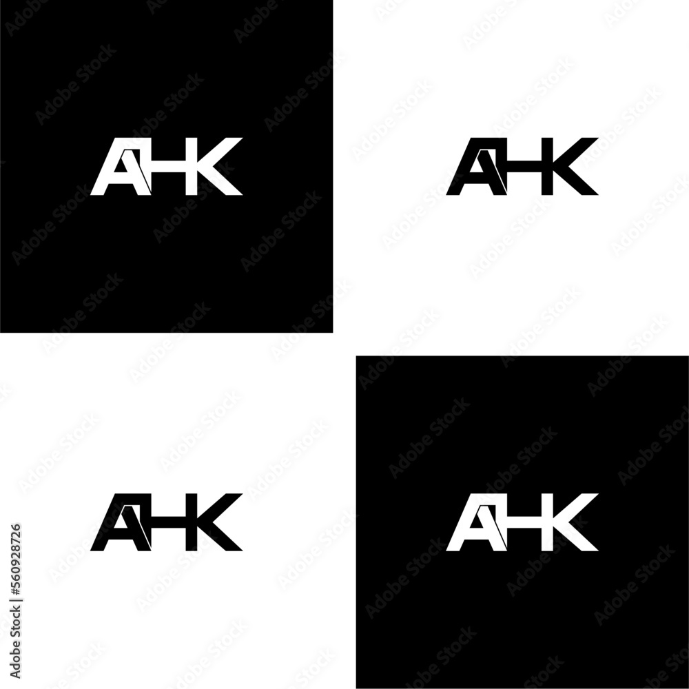 ahk typography letter monogram logo design Stock Vector | Adobe Stock