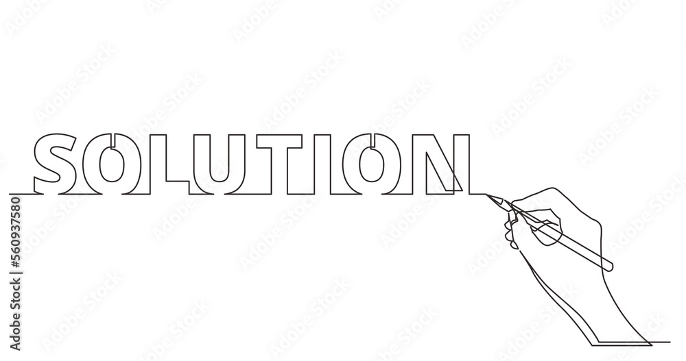 hand drawing business word of solution - PNG image with transparent ...