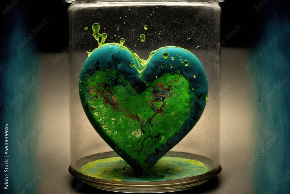 Glass jar of hearts; romance forever sealed and only opened once the ...