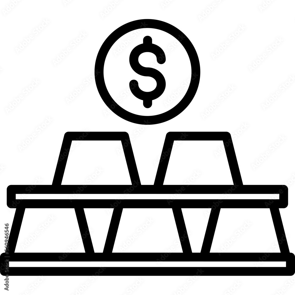 Gold Stack Icon Stock Vector | Adobe Stock