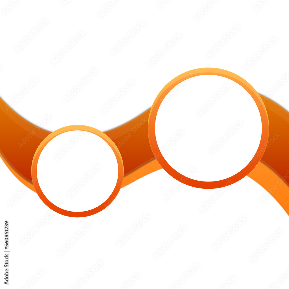 Flyer element orange round shapes wavy psd and png Stock Illustration ...