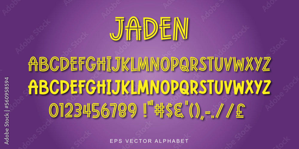 Jaden Cute Layer Alphabet Font Stock Vector | Adobe Stock