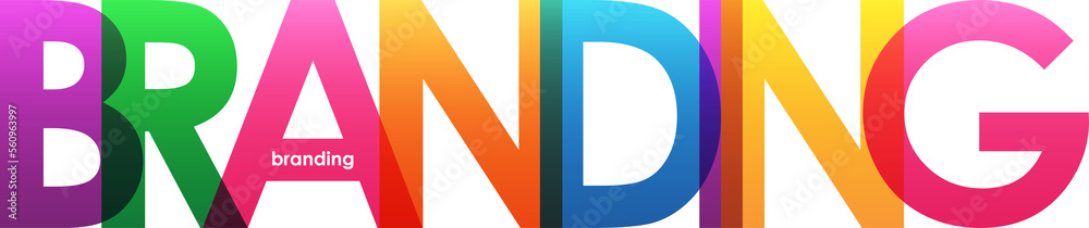 BRANDING colorful typography banner on transparent background Stock ...