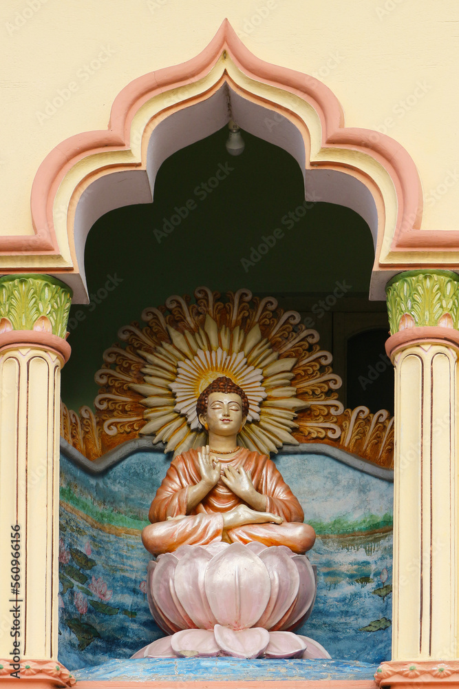 Lord Buddha is an Avatar of Vishnu. Buddha statue in a Hindu temple in ...