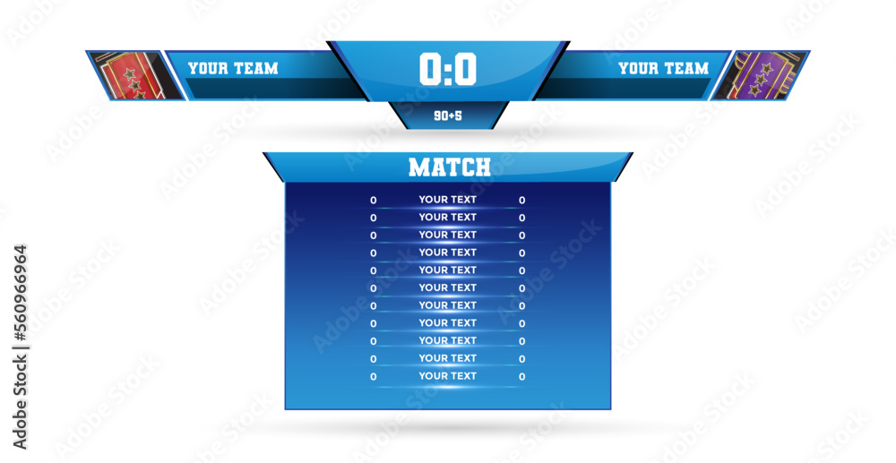 Soccer championship scoreboard modern vector design for lower third ...
