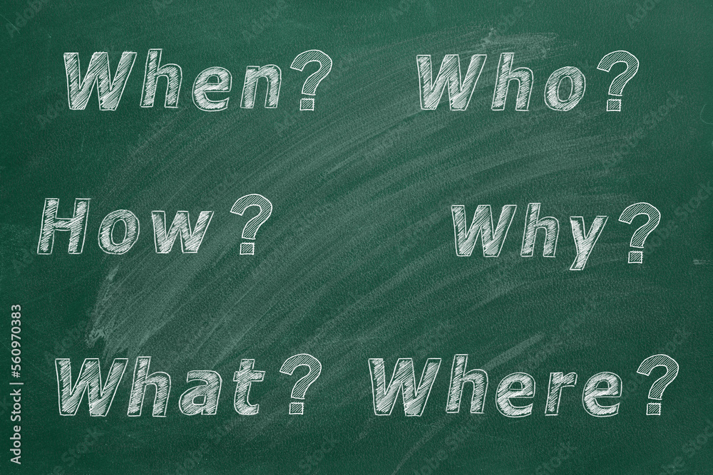Six most common questions Who, what, where, when, why, how with ...