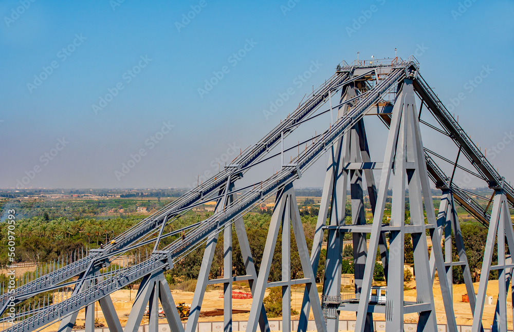 Railway swing bridge over Suez Canal, Egypt. Stock Photo | Adobe Stock