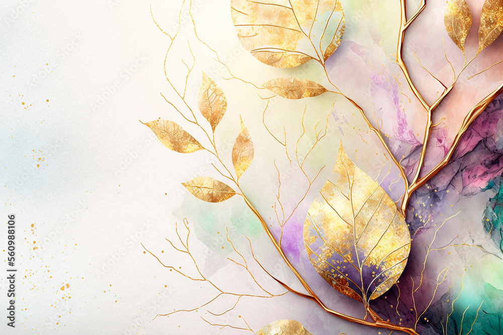 Abstract floral elements, design for prints, postcards or wallpaper ...