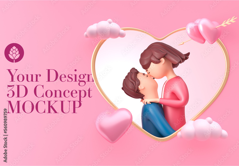 Valentine's Day Concept Mockup Stock Template | Adobe Stock