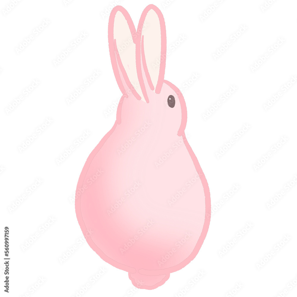 cute pink rabbit cartoon illustration Stock Illustration | Adobe Stock