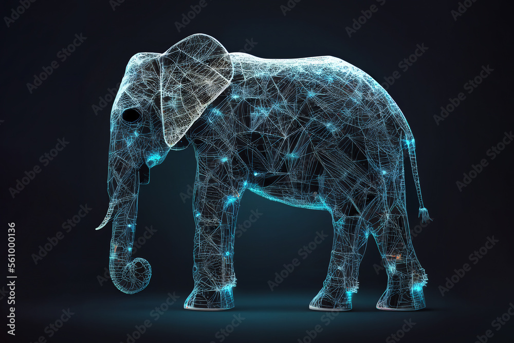 Neural network of an elephant with big data and artificial intelligence ...