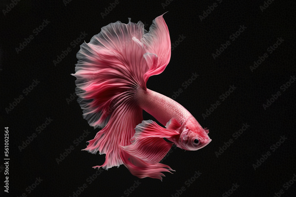 Siamese Fighting Fish with Pink Color created with Generative AI ...