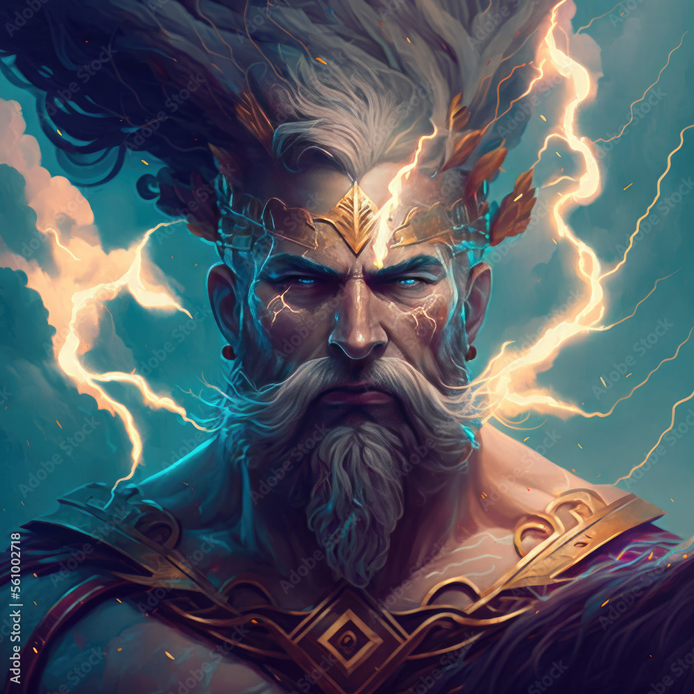 Greek God Zeus/Roman God Jupiter - King of the Gods Stock Illustration ...