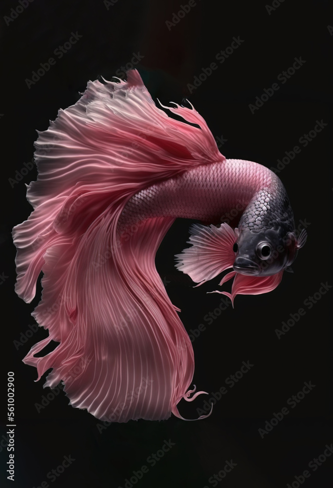 Siamese Fighting Fish with Pink Color created with Generative AI ...