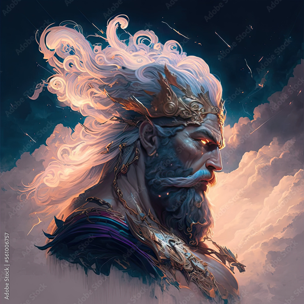Greek God Zeus/Roman God Jupiter - King of the Gods Stock Illustration ...