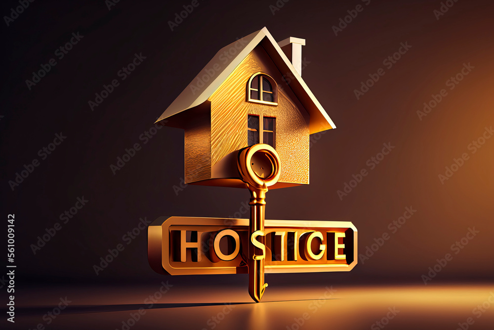 Gold key success concept. Housing sign with golden key Stock ...