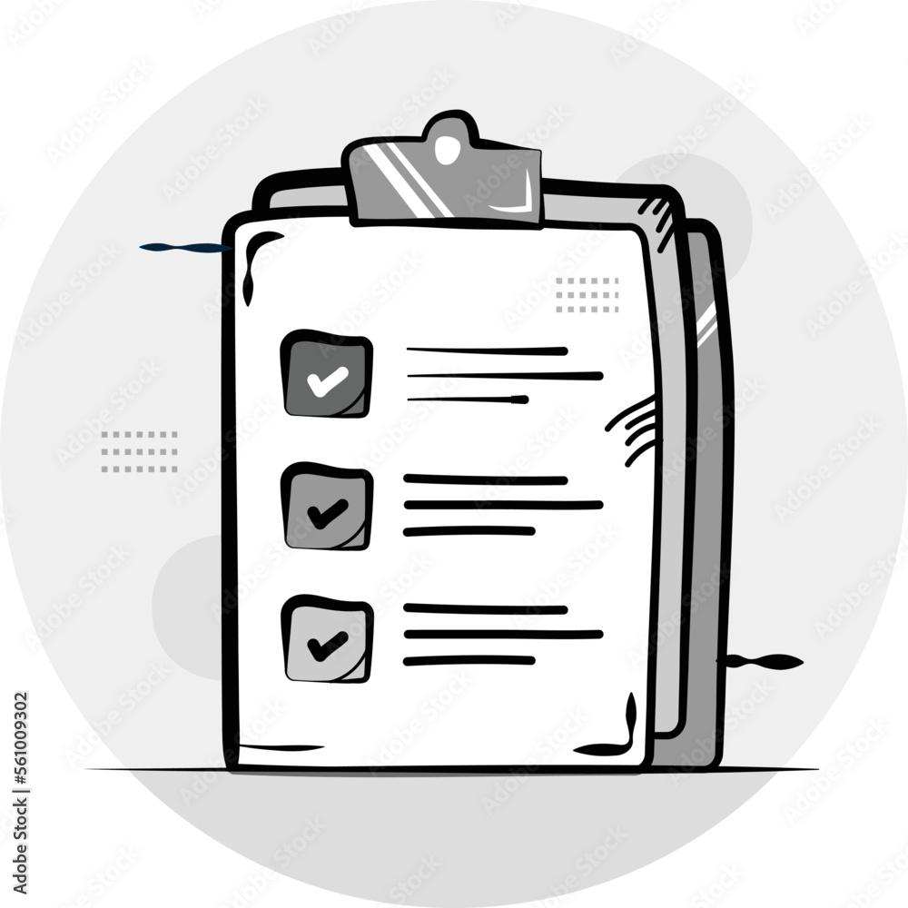 Check List Hand Drawn Design Stock Vector | Adobe Stock