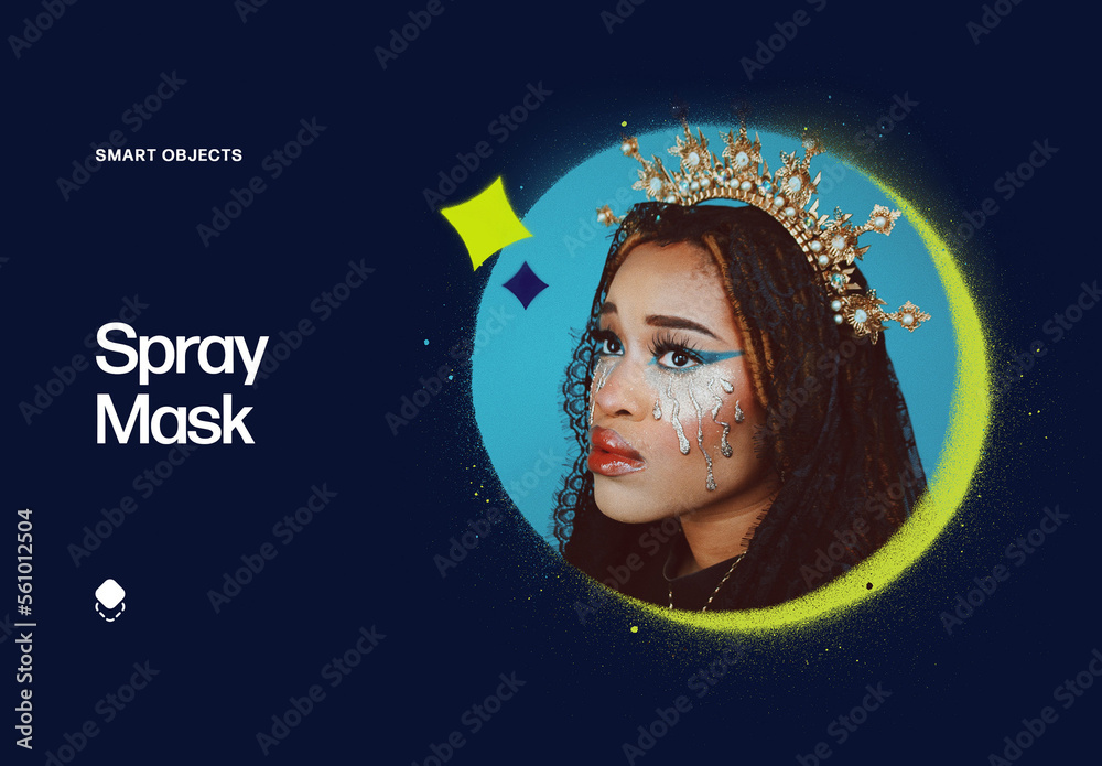 Spray Mask Photo Effect Mockup Stock Template | Adobe Stock