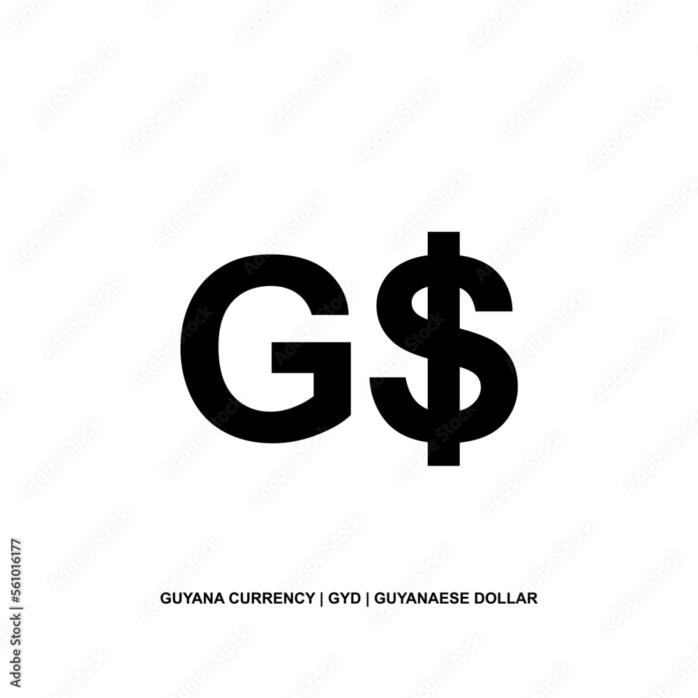 Guyana Currency, Guyanaese Dollar Icon, GYD Sign. Vector Illustration ...