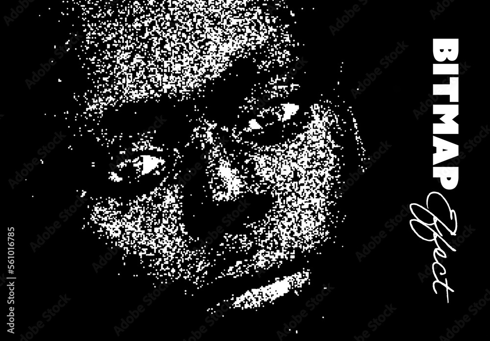 Bitmap Photo Effect Mockup Stock Template | Adobe Stock