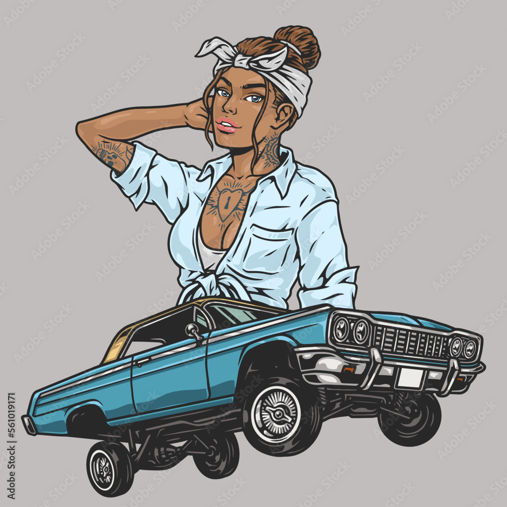Lowrider Girls Drawings