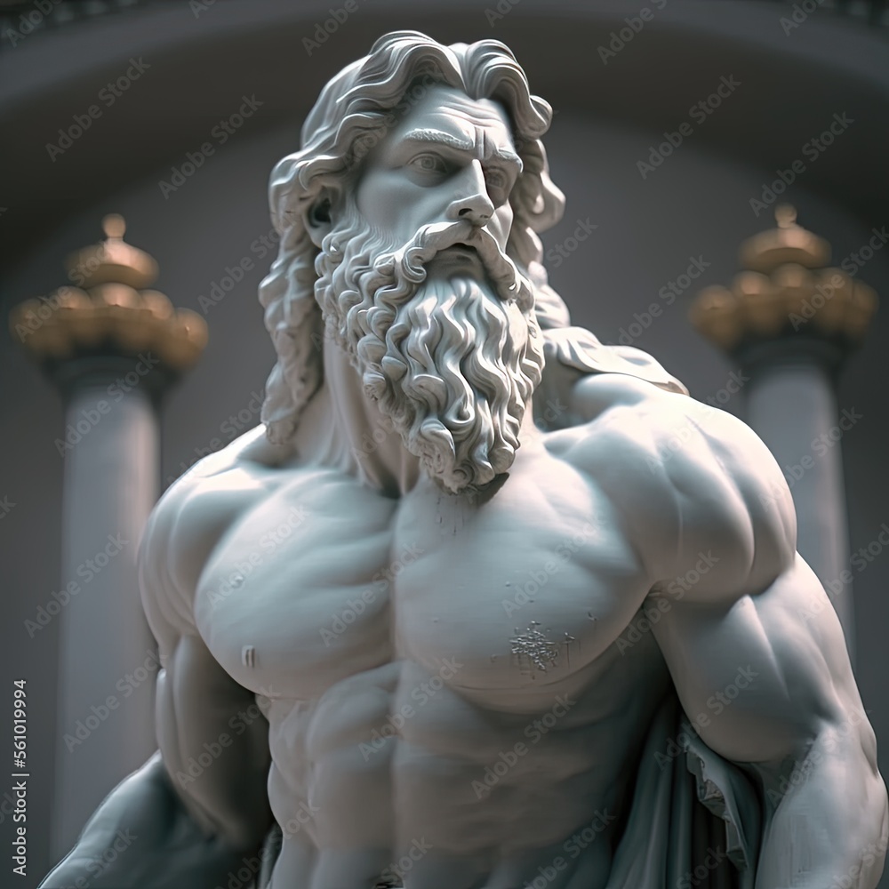 Une statue/sculpture masculine stoïque en marbre Stock Illustration ...