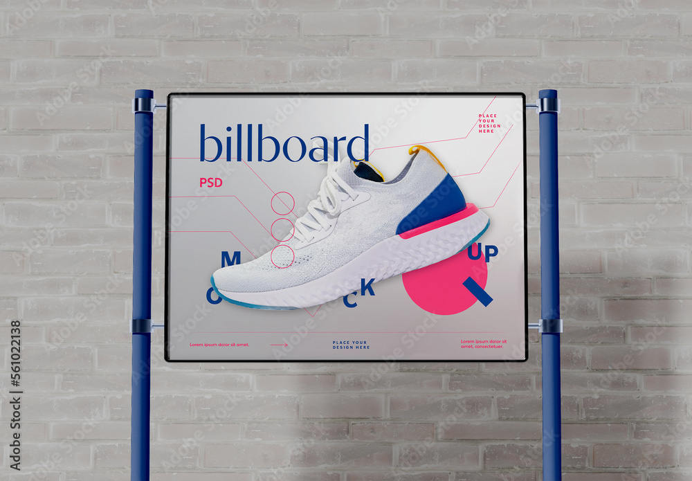 Horizontal Billboard Mockup Stock Template | Adobe Stock