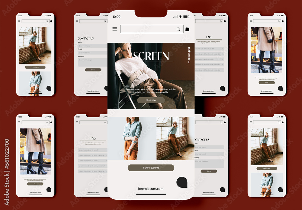 Smartphone with Ui Screens Presentation Mockup Stock Template | Adobe Stock