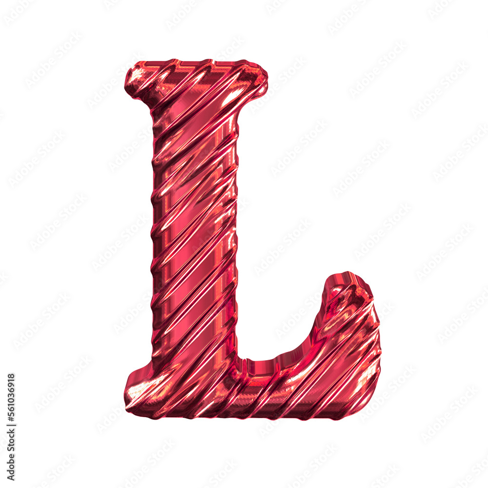 Ribbed red letter l Stock Illustration | Adobe Stock