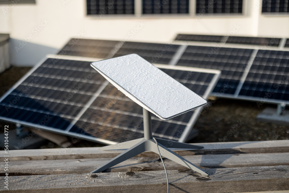 LVIV, UKRAINE - January, 2023: Starlink satellite dish, internet ...