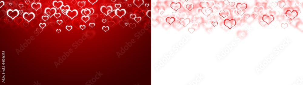red background with love heart fall for valentine transparent gradient ...