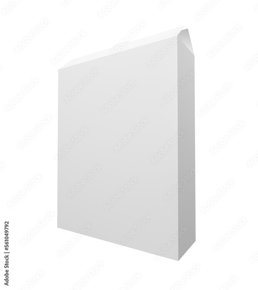 Mockup of an empty carton for cereals or other food, 3d rendering ...