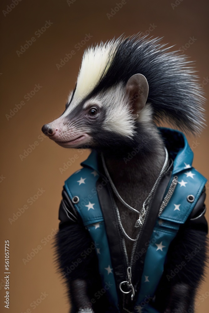 Skunk wearing fashion urban streetwear..Generative AI Stock ...