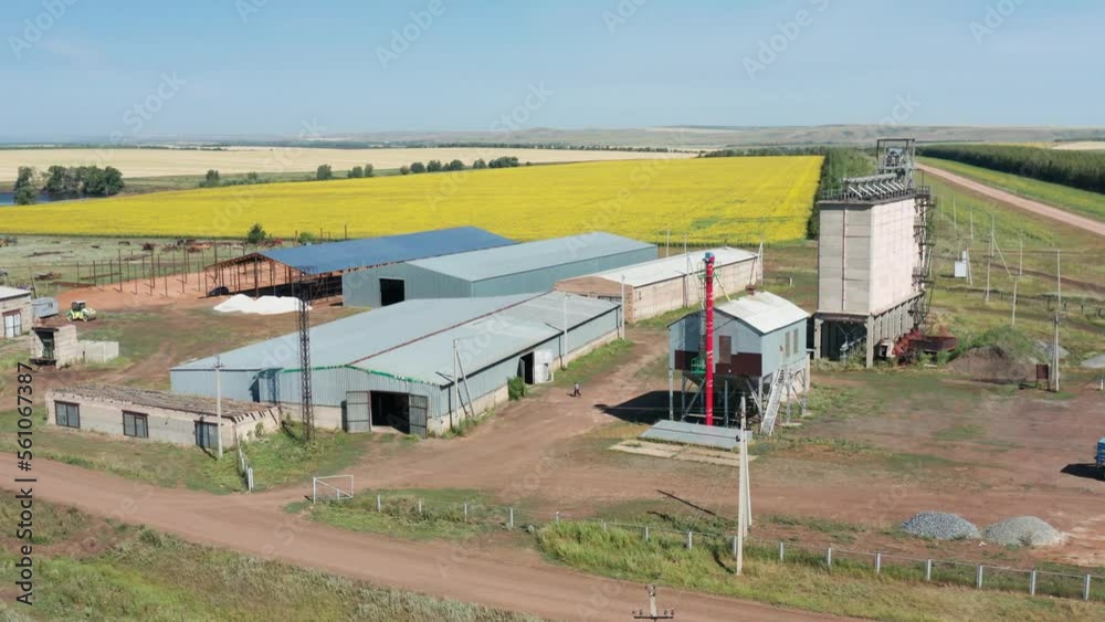 Volga region, Orenburg oblast, grain elevator and mechanized threshing ...