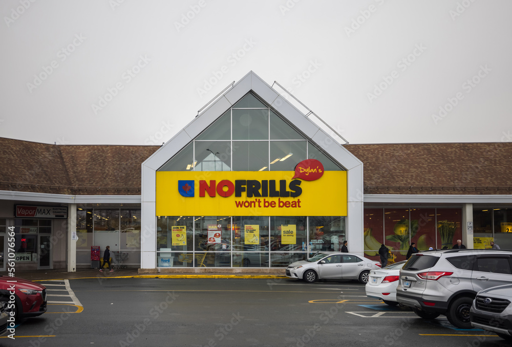 NOFRILLS Store front. Canadian discount supermarket store owned by ...