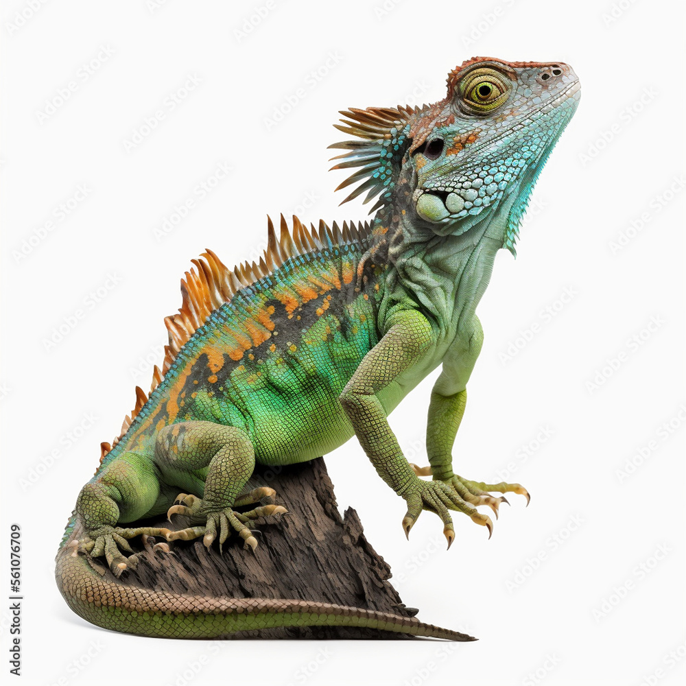Basilisk Lizard full body image with white background ultra realistic ...