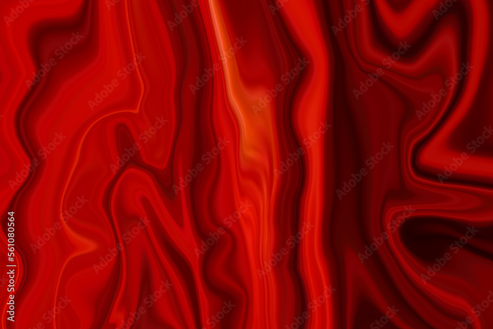 Red silk background with red swirl wave lines, acrylic ink effect red ...