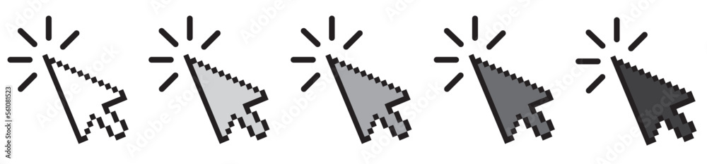 Pointer cursor icons. Computer web arrows, mouse cursors and mouse ...