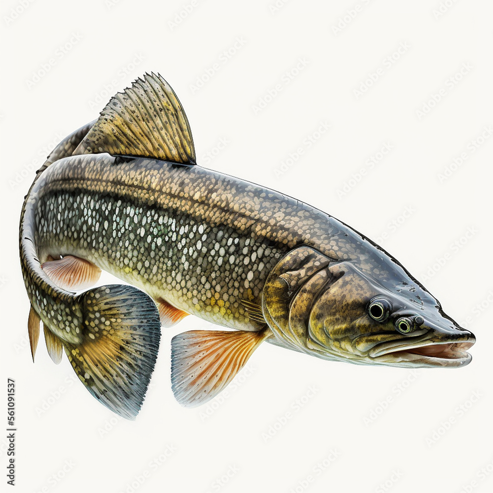 Bowfin full body image with white background ultra realistic Stock ...