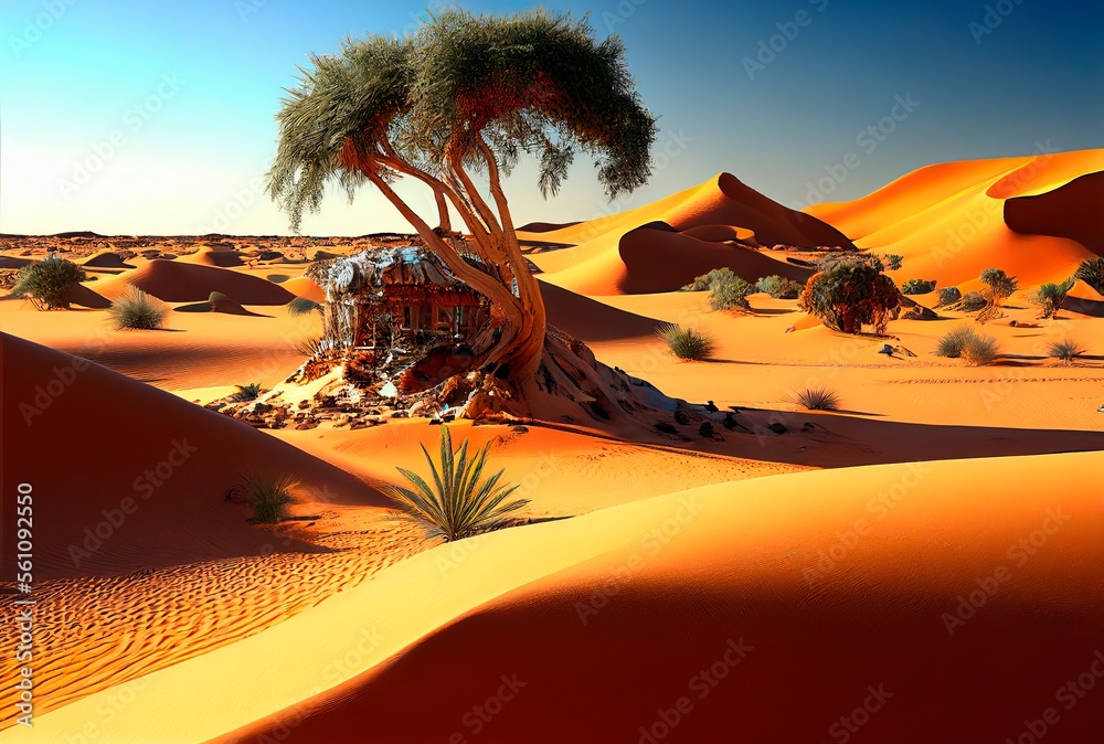 Desert Rub' al Khali, Emirates, Abu Dhabi. Beautiful landscape with the ...