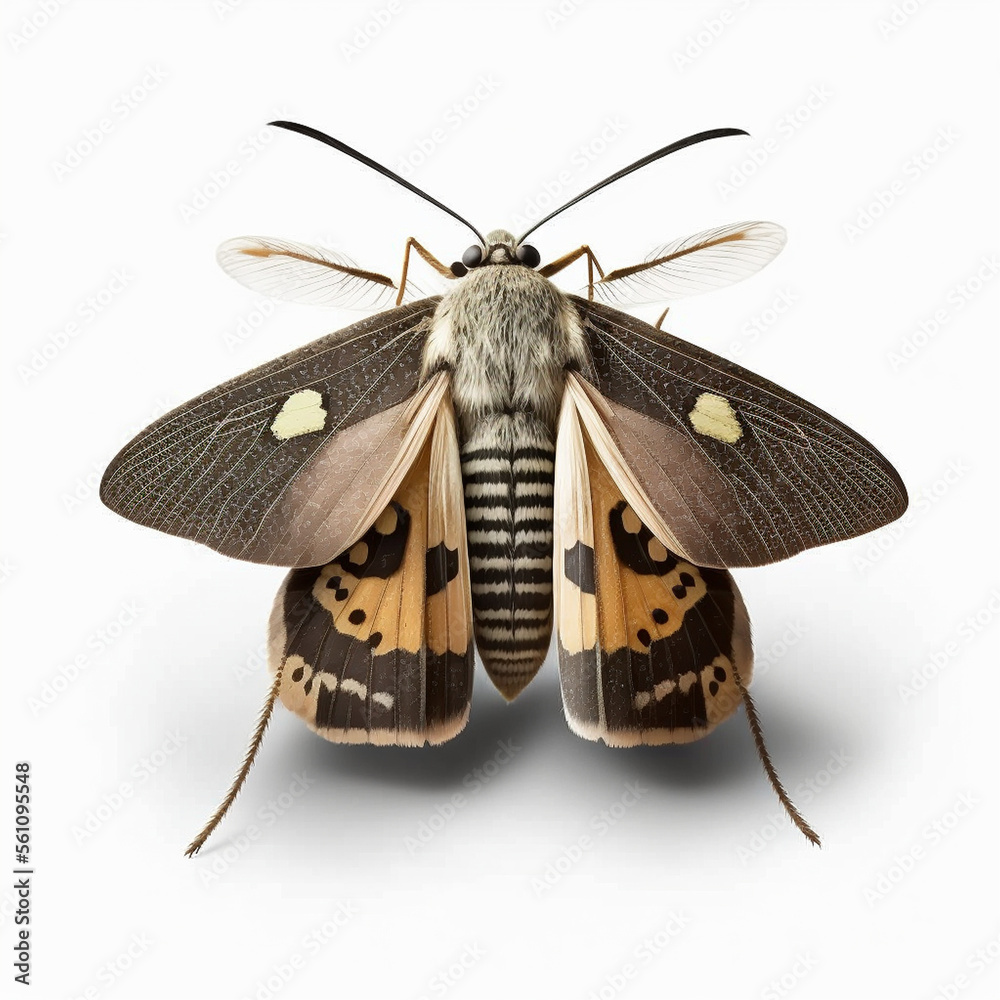 Box Tree Moth full body image with white background ultra realistic ...