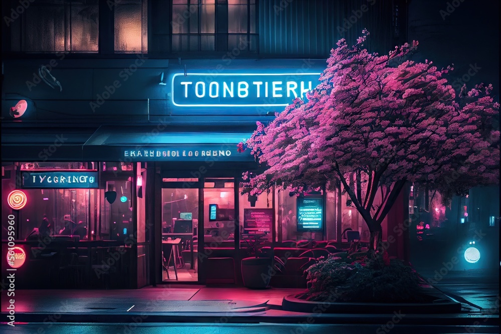 Tokyo diner at night, restaurant, lo-fi vibes Stock Illustration ...
