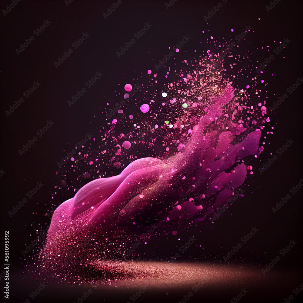 Hot Pink Wave of Glitter - Surreal Background - AI Generated Stock ...