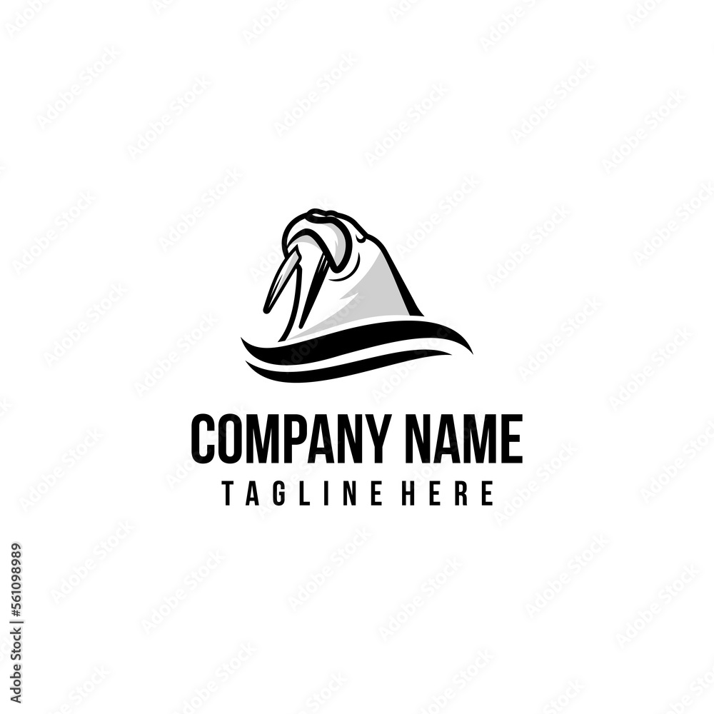 Walrus logo design icon. Walrus logo design inspiration. Artic animal ...