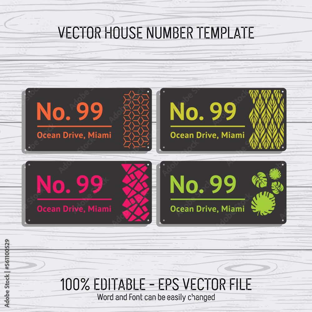 Laser cutting template files for house numbers, housing numbers, room ...