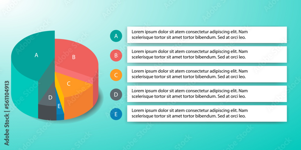 Isometric cycle diagram for infographics. Vector chart with 5 parts ...