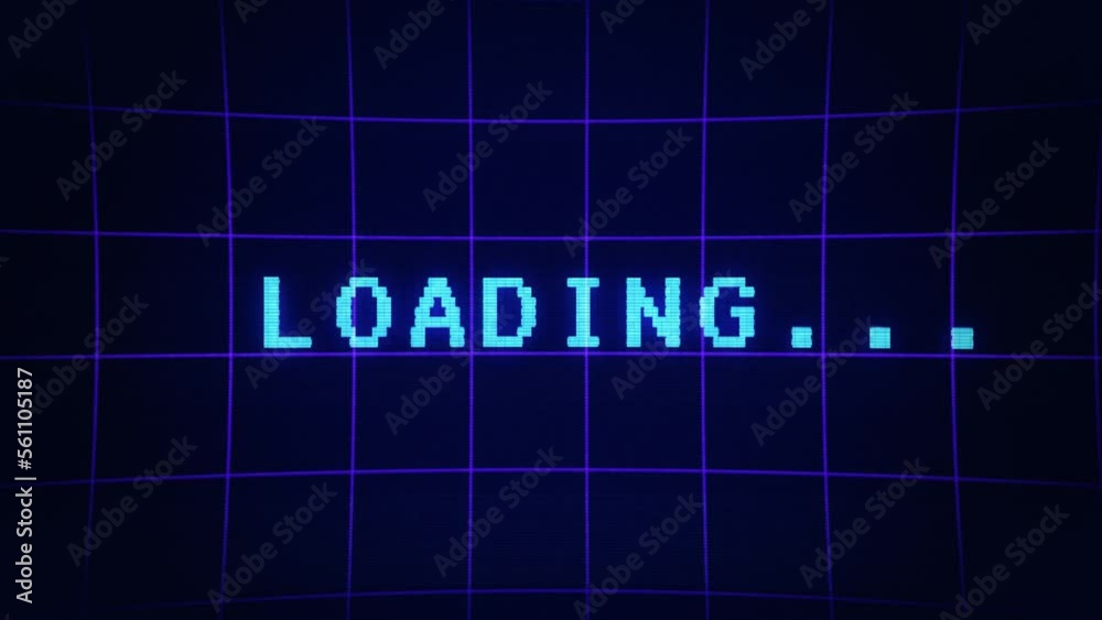 Video Stock Retro videogame LOADING text computer old tv glitch ...