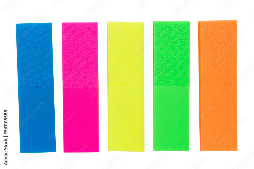Colorful blank note sticker strips set. Isolated png with transparency ...