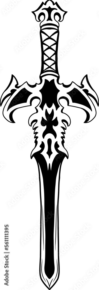 vector sword lineart desain Stock Vector | Adobe Stock