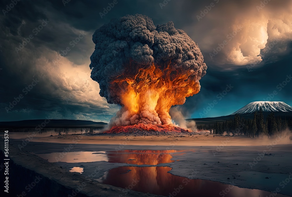 Imagine illustration of Yellowstone Supervolcano eruption, if it happen ...